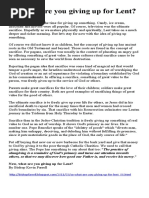 Lenten Promises for Spiritual Growth | PDF | Lent | Asceticism