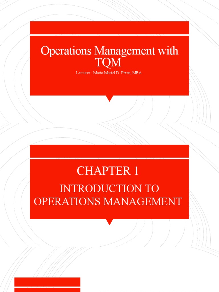 Introduction To OP MGNT. MGT303 | PDF | Operations Management | Supply ...