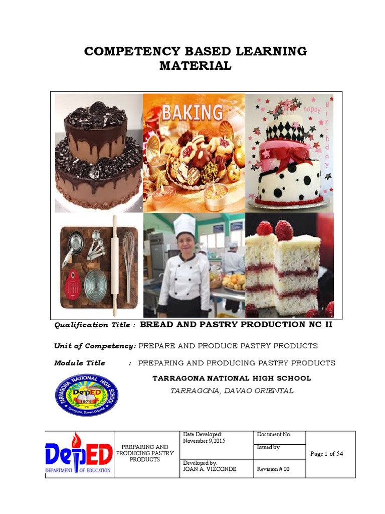 Preparing Pastry Products NC II Module | PDF | Cakes | Baking