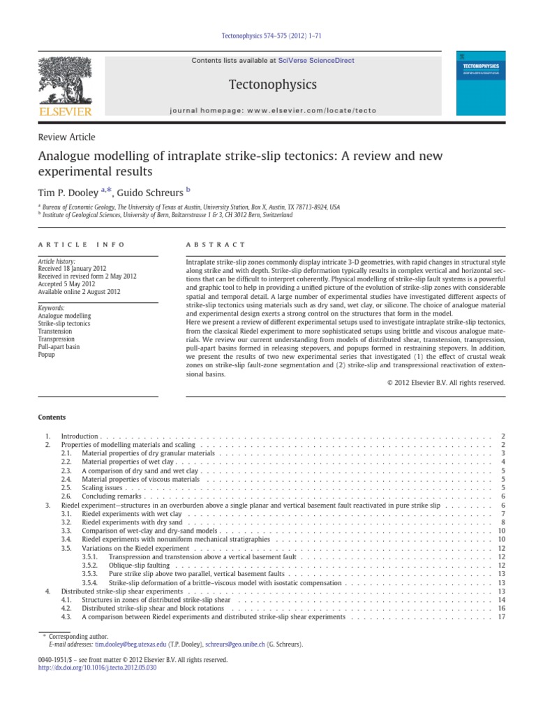 Tectonophysics: Tim P. Dooley, Guido Schreurs | PDF | Fault (Geology ...