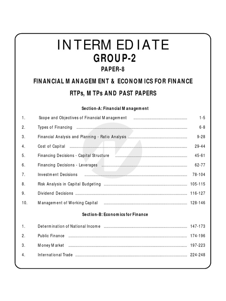 Inter-Paper-8-RTPs, MTPs and Past Papers | PDF | Securitization | Bonds ...