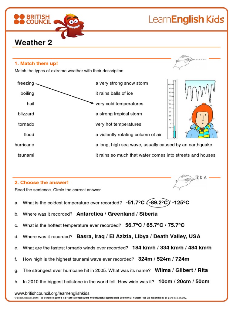 Worksheets Weather 2 | PDF | Hail | Storms