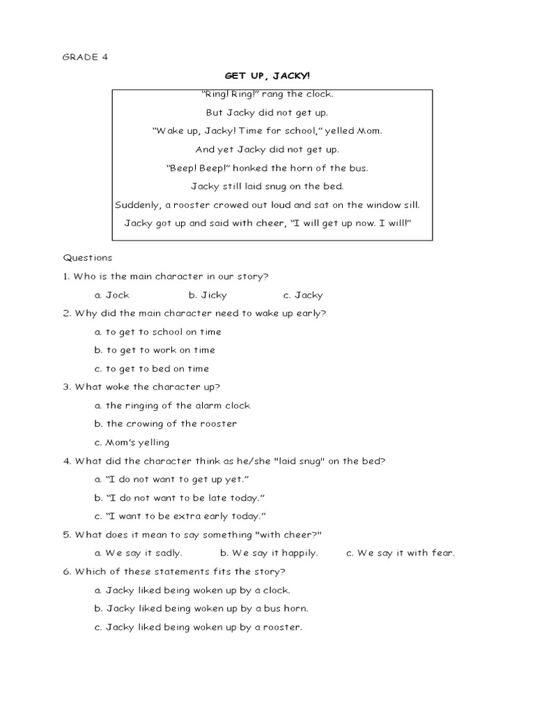 Grade 4 Pretest Passage | PDF