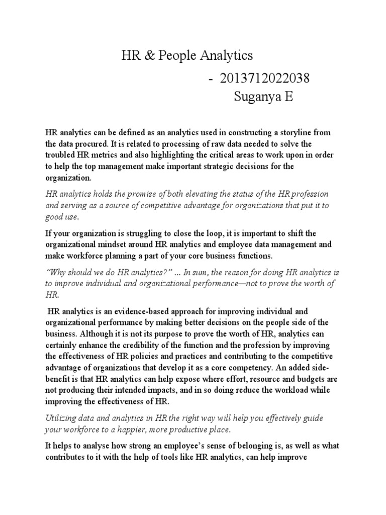 HR and People Analytics | PDF | Analytics | Business