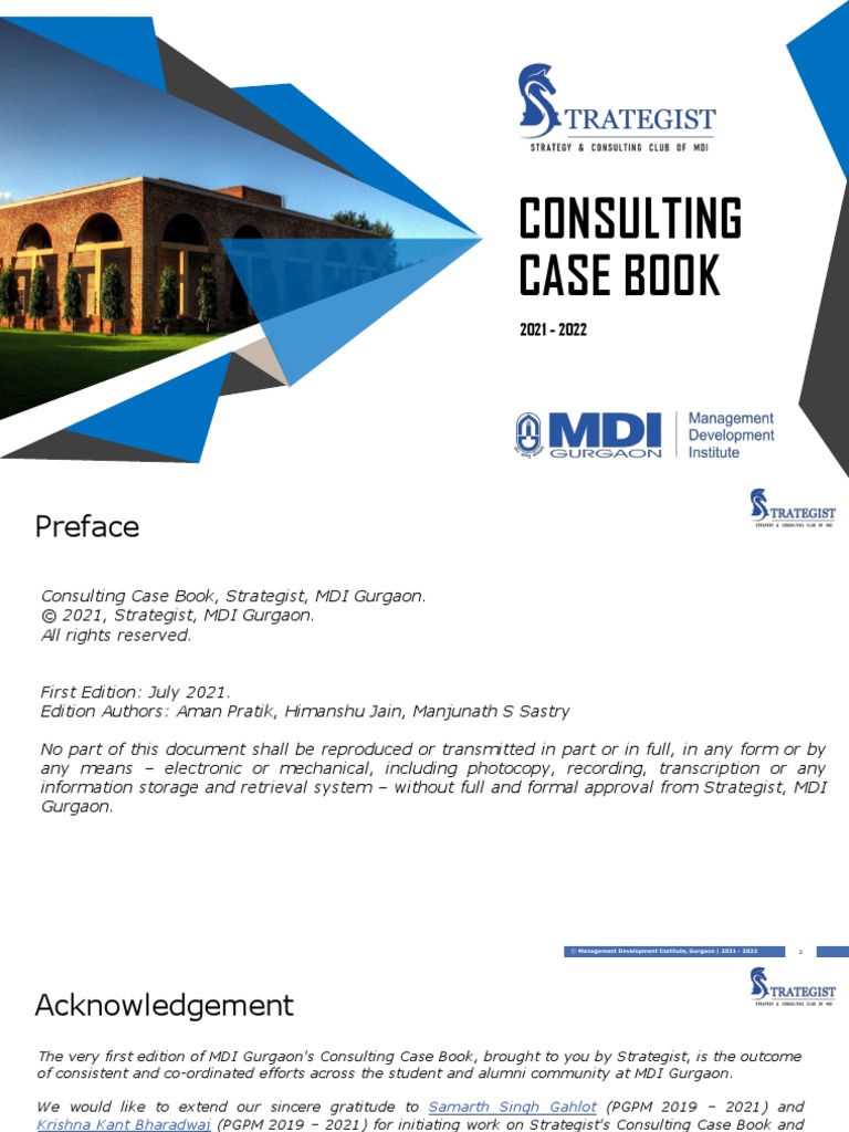 Strategist Consulting Case Book (MDI) | PDF | Securitization | Market ...