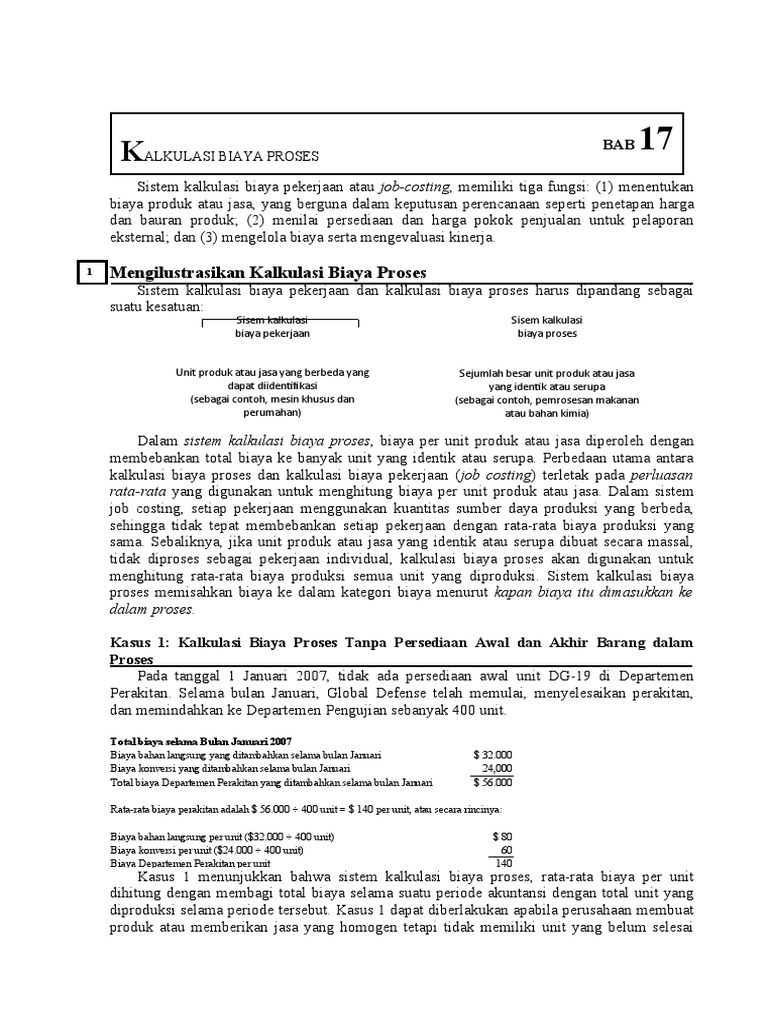 Akt Biaya Bab 17 | PDF