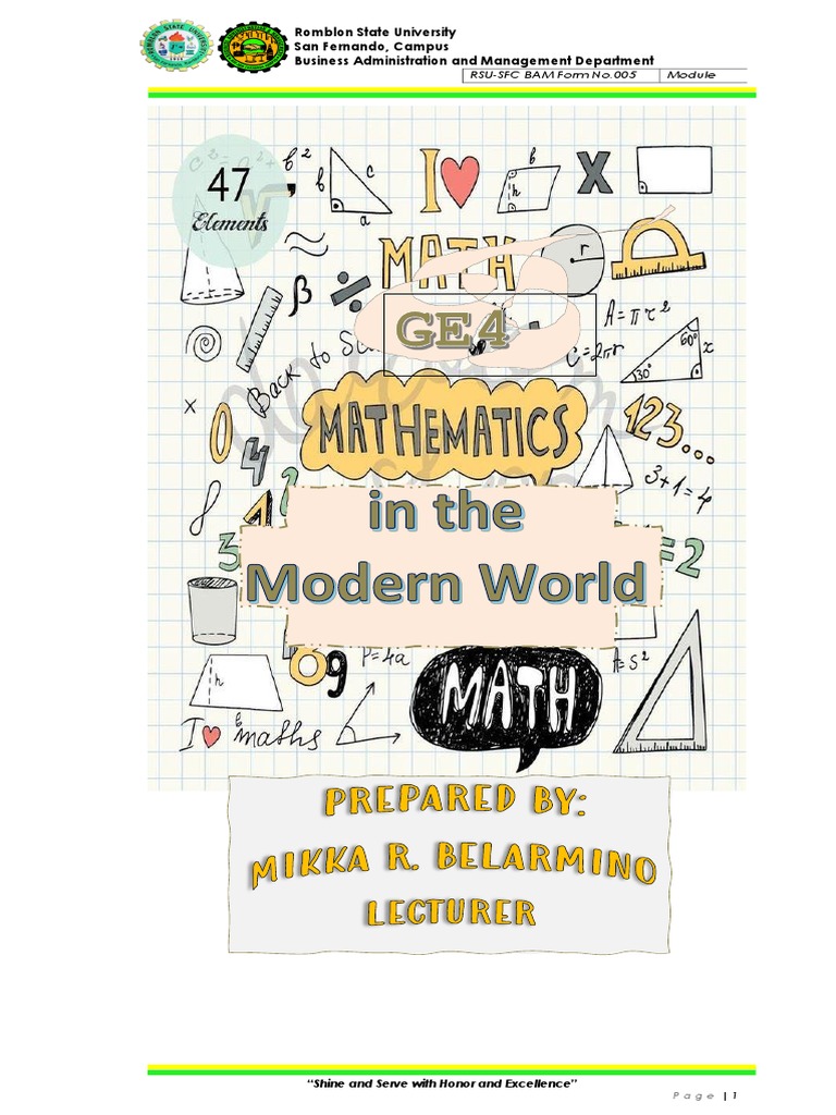 Module in Math in The Modern World - Revised | PDF | Summation | Mean