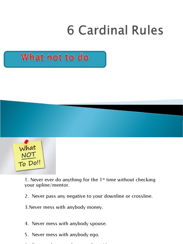 6 Cardinal Rules | PDF