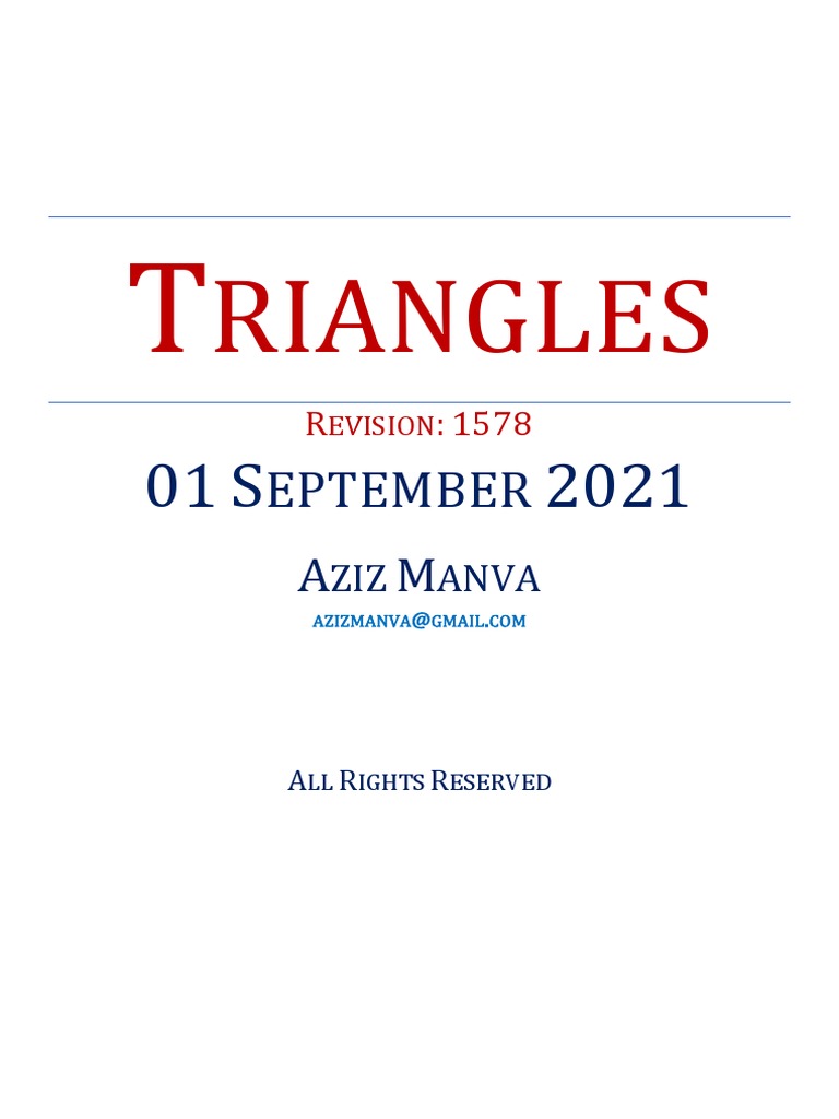 Triangles Revision Guide | PDF | Triangle | Area