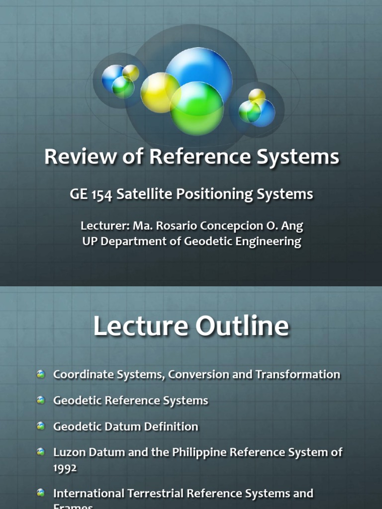 Lecture 1 Review of Reference Systems - Horizontal | PDF | Geodesy ...
