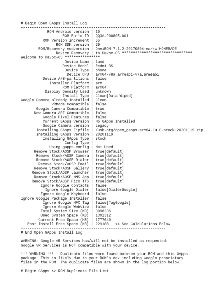 Open Gapps Log | PDF | Android (Operating System) | Computing