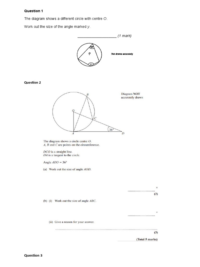 2 Circle Theorems Questions With Solutions | PDF