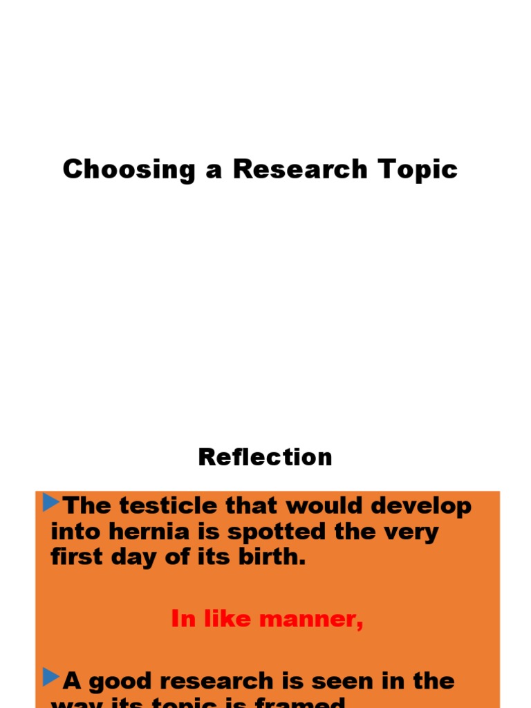 CHOOSING - A - RESEARCH - TOPIC Background and Problem Statement ...