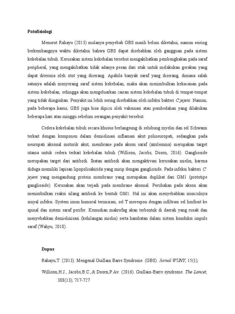 Patofisiologi GBS | PDF