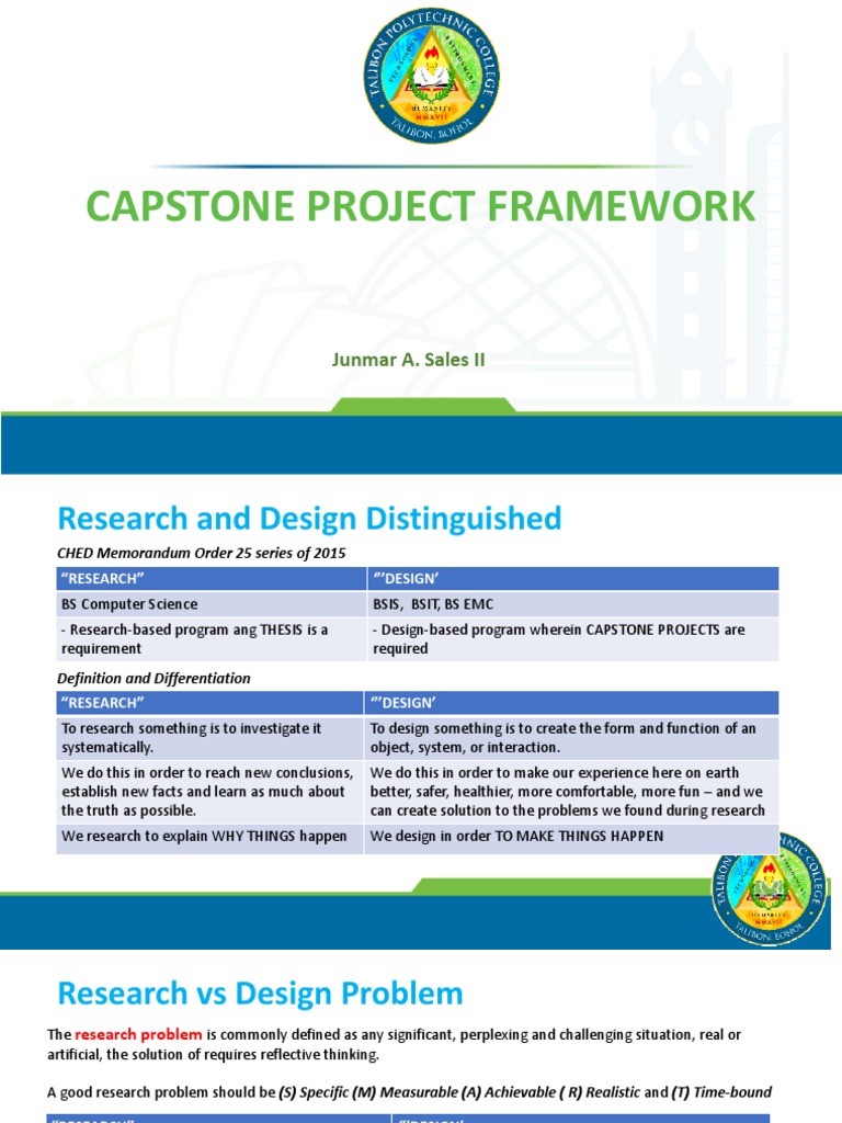 Capstone Project Framework: Junmar A. Sales II | PDF