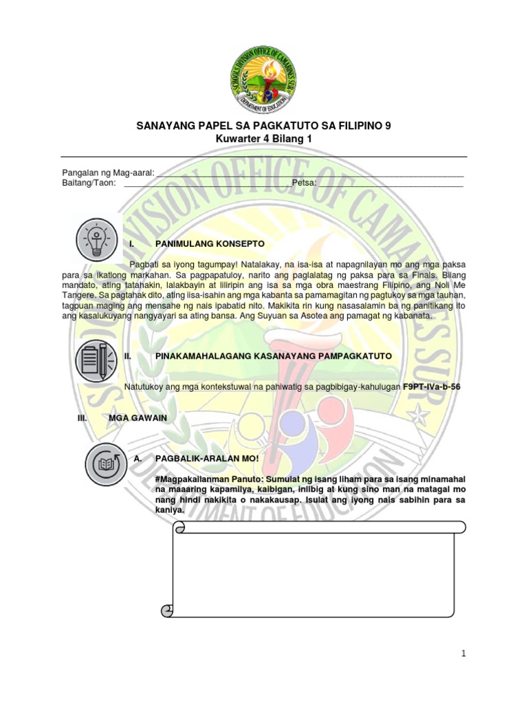 LAS FIL9 Blg.1 Q4 | PDF