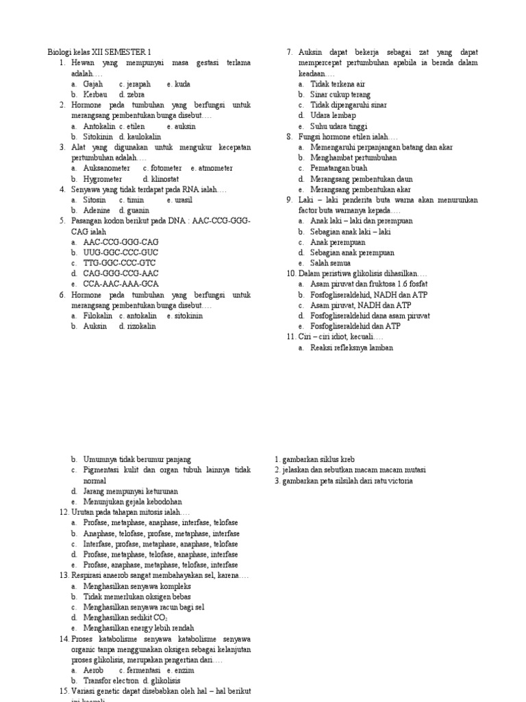 Biologi Kelas XII SEMESTER 1. | PDF | Griya & Taman | Kesehatan Holistik
