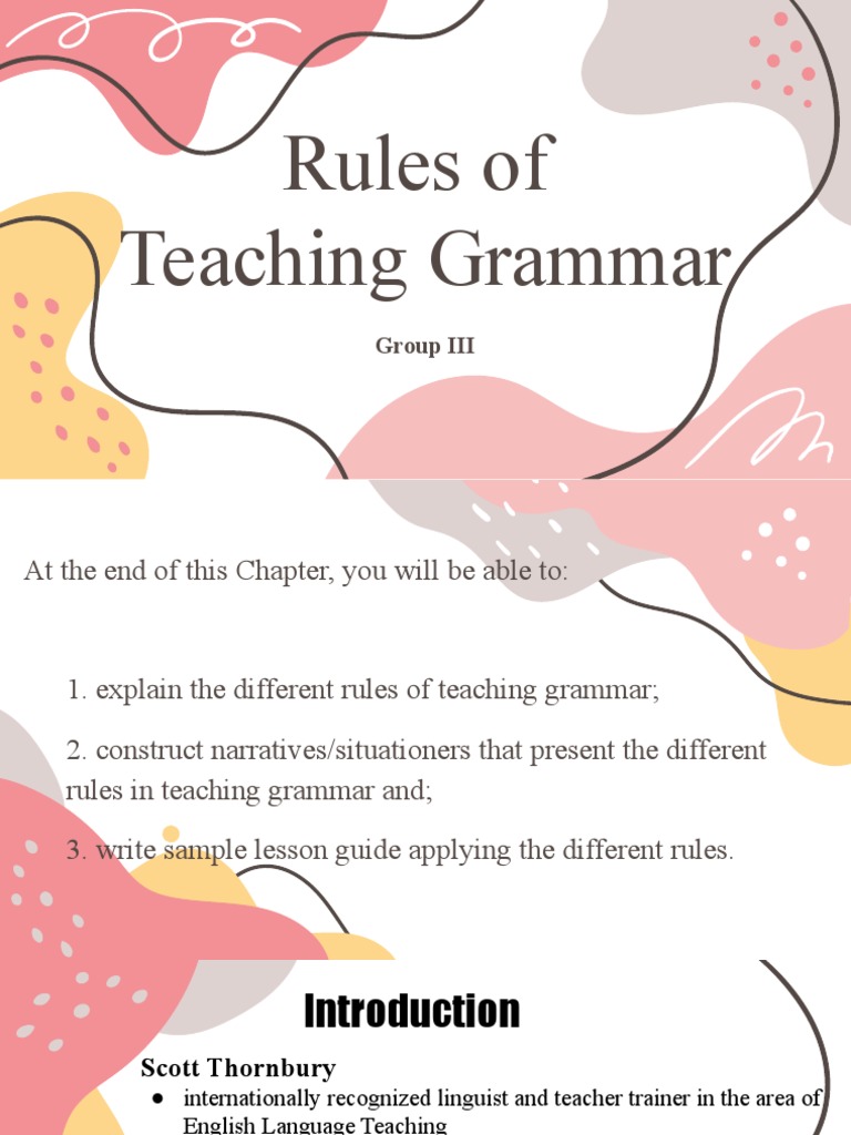 Rules of Teaching Grammar | PDF | Teachers | Second Language