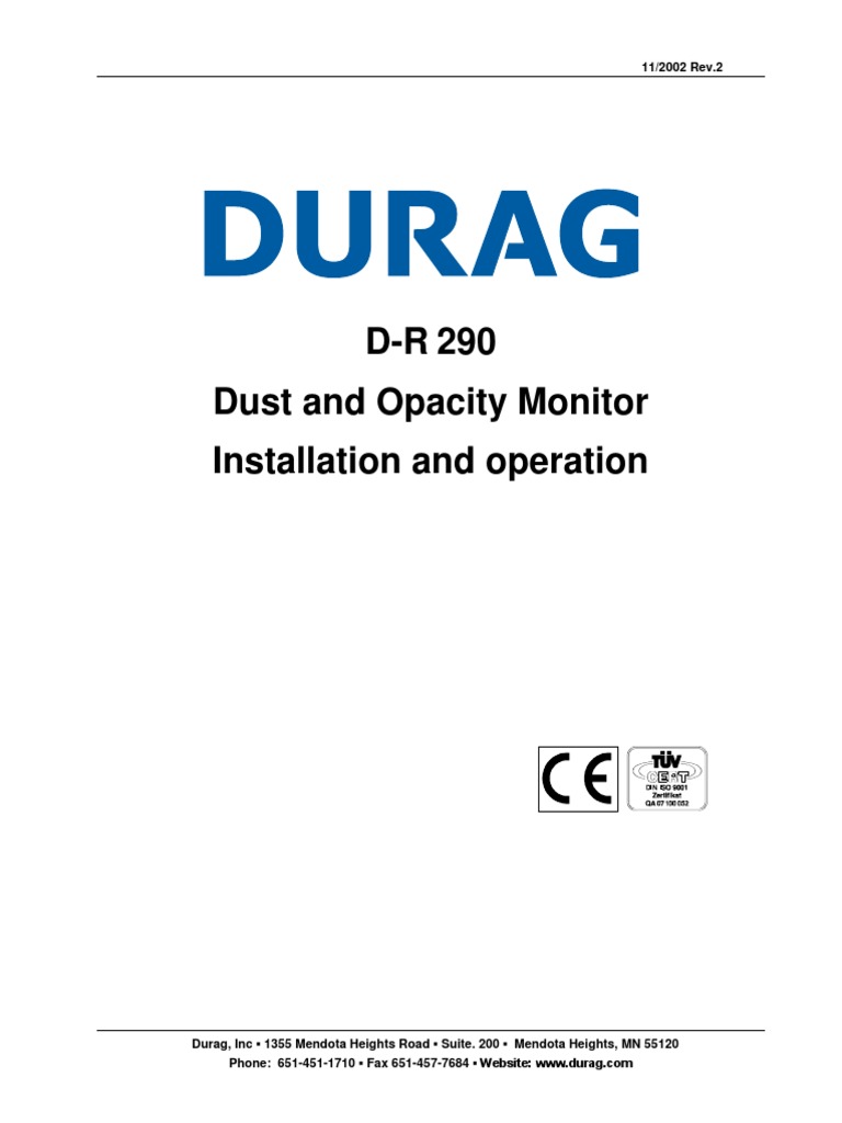 D-R 290 Dust and Opacity Monitor Installation and Operation | PDF ...
