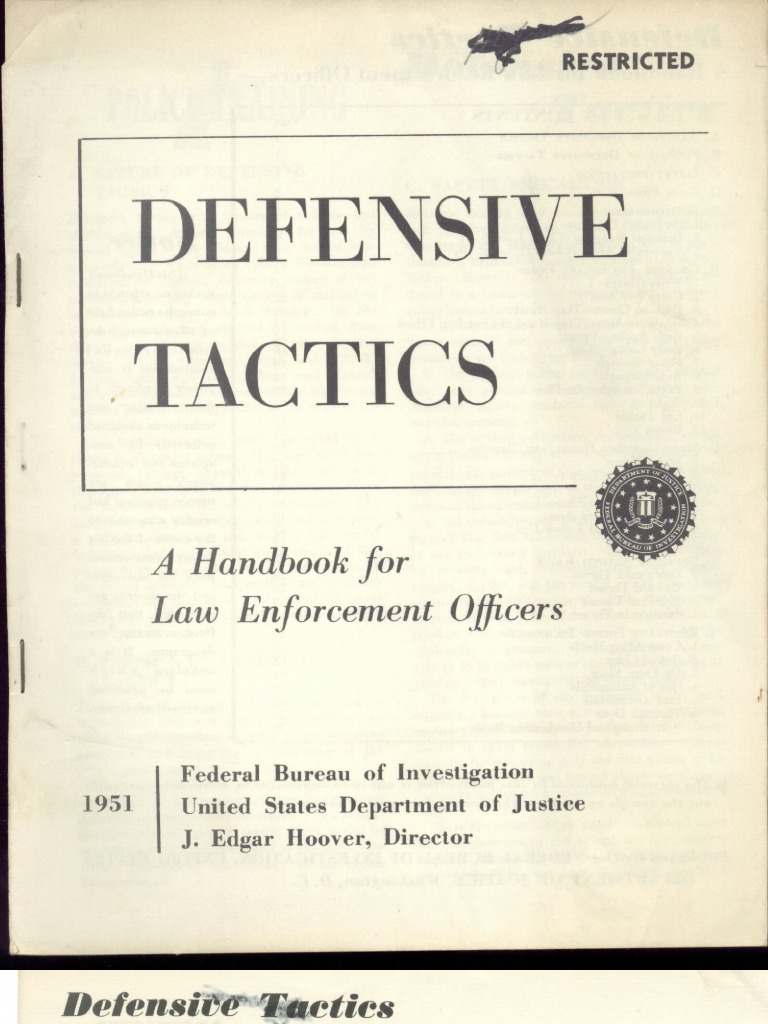 Defensa Personal - FBI Defensive Tactics Manual | PDF