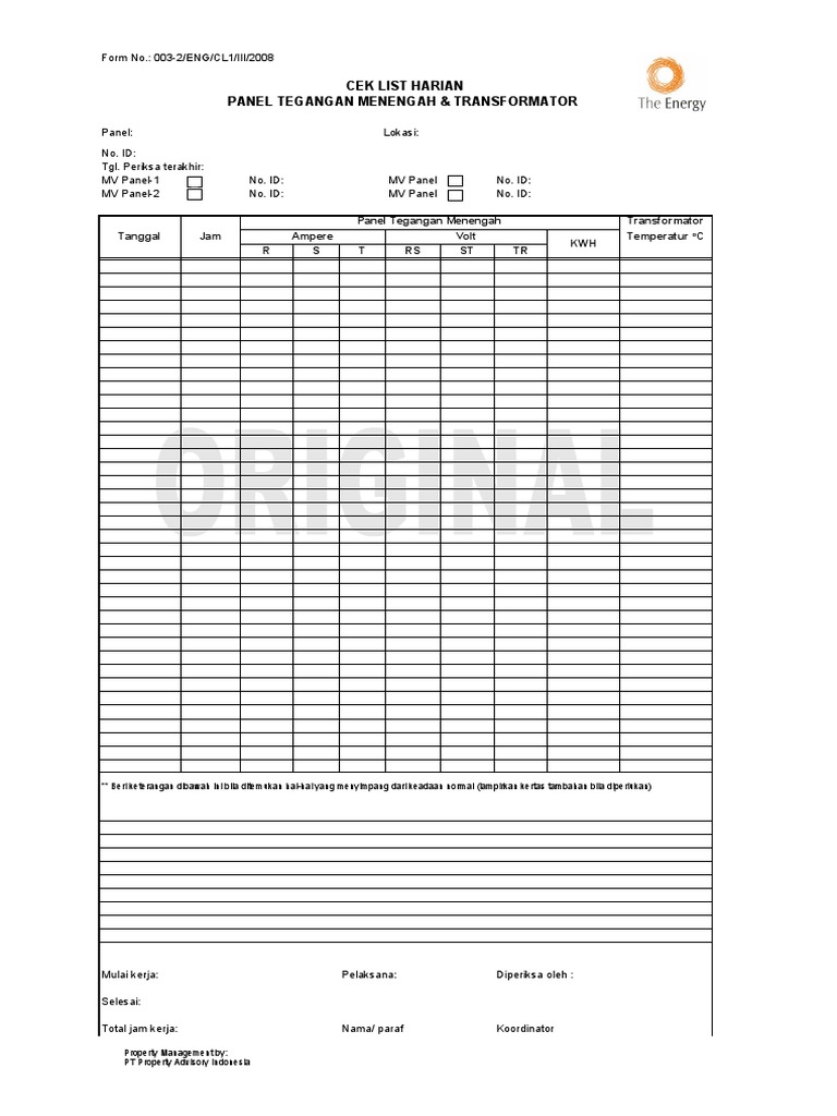 Form & Cek List | PDF