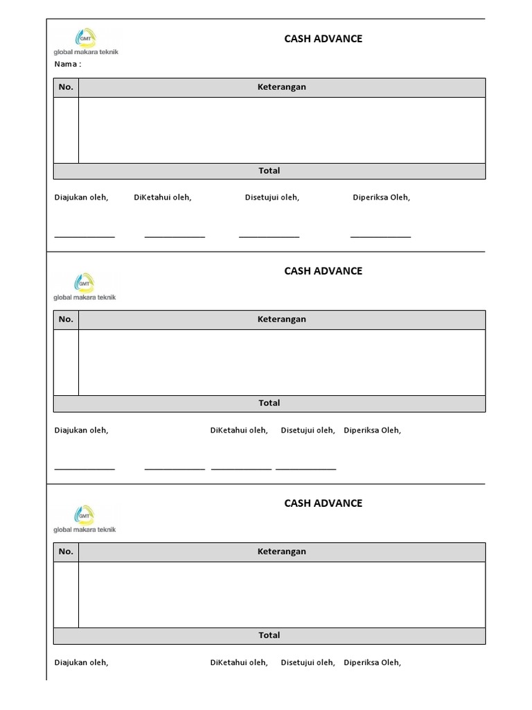 Form Advance &reimbursement | PDF | Bisnis | Pengelolaan Keuangan & Uang