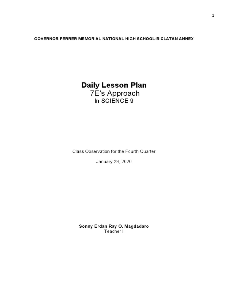 4 As Lesson Plan Format | PDF | Dna | Nucleotides