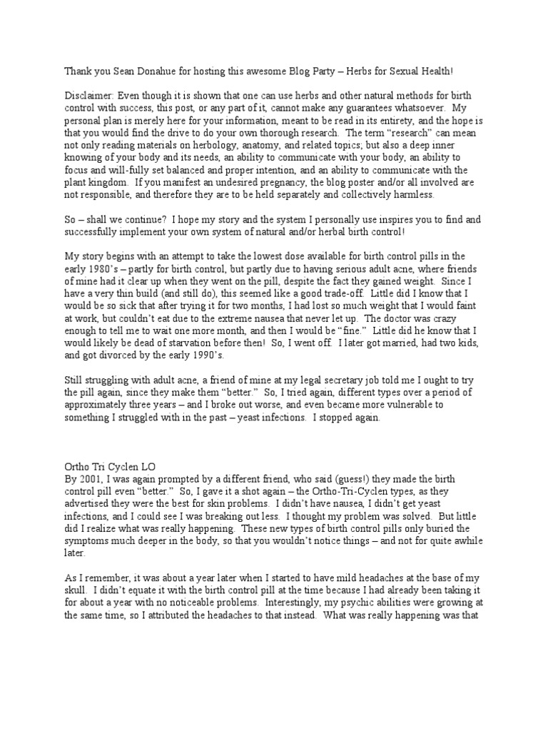 6 Step Herbal Birth Control | PDF | Menstrual Cycle | Human Reproduction