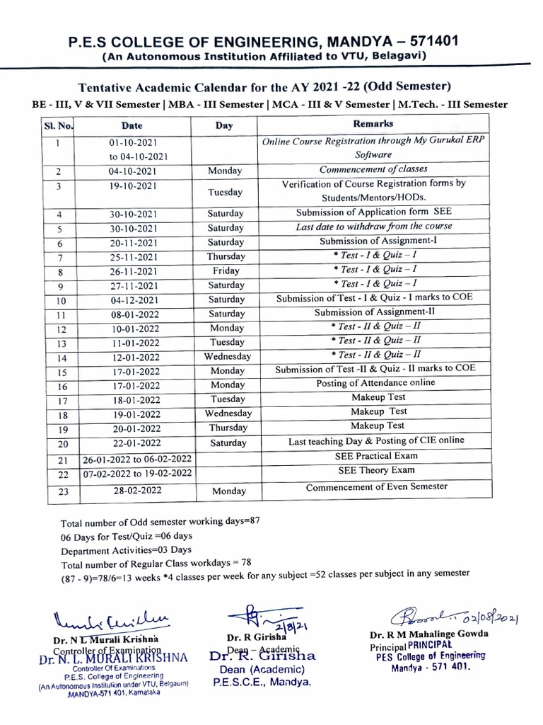 Tentative Academic Calendar 2021-22 03 Sep 27 2021 | PDF | Academic ...