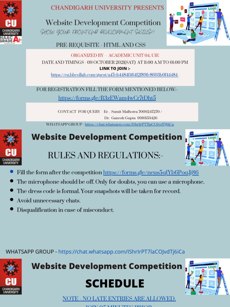 Website Development Competition Details | PDF | Technology & Engineering