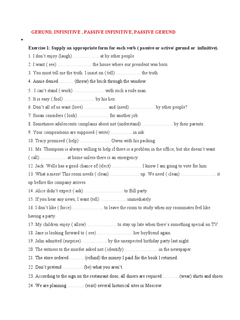 Passive Gerund and Passive Infinitive | PDF
