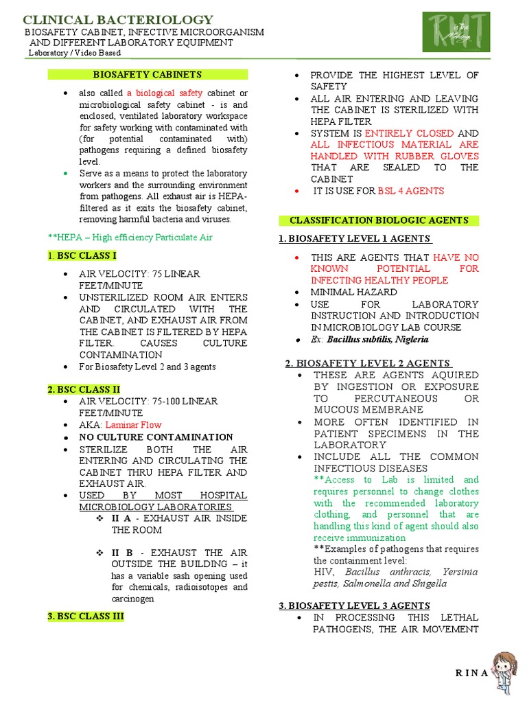 A Biological Safety: Biosafety Cabinets | PDF | Medical Specialties ...