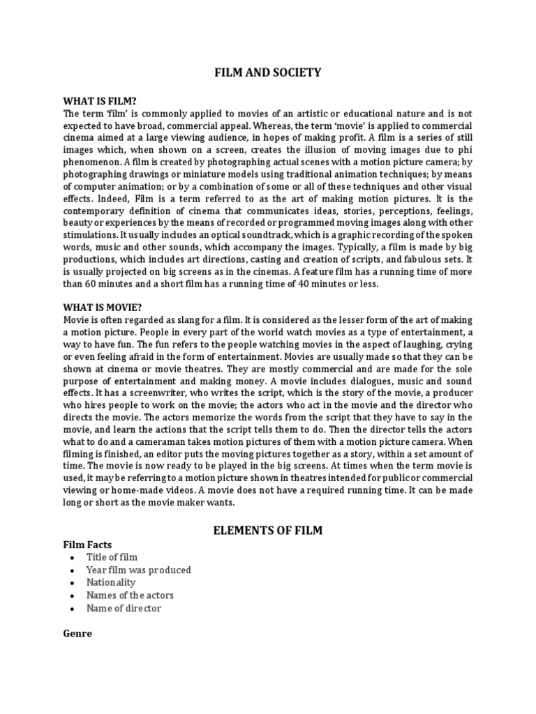 Elements of Film | Download Free PDF | Psychology | Id