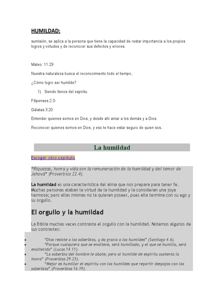 HUMILDAD | PDF | Orgullo | Jesús