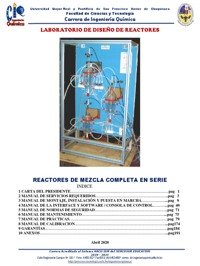 Reactores Mezcla Completa en Serie | PDF | Enchufes y tomas de corriente alterna | Archivo de ...