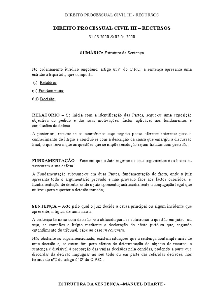 The Three-Part Structure of Court Judgments in Angolan Civil Procedure ...