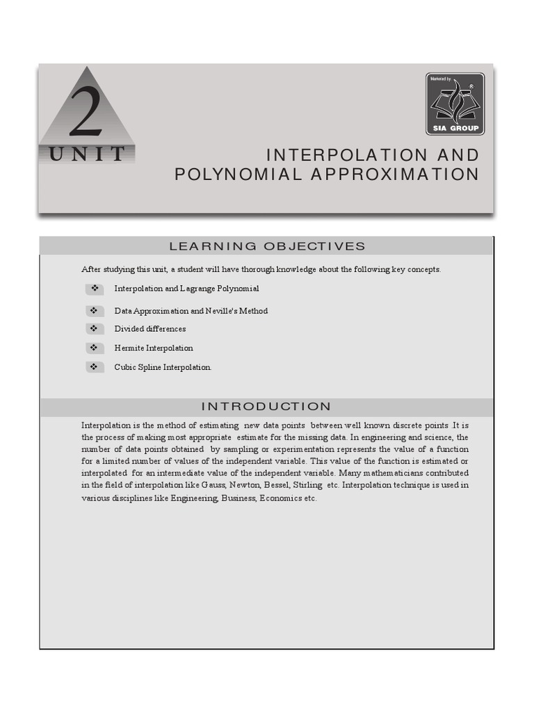 Interpolation & Polynomial Approximation Guide | PDF | Interpolation ...