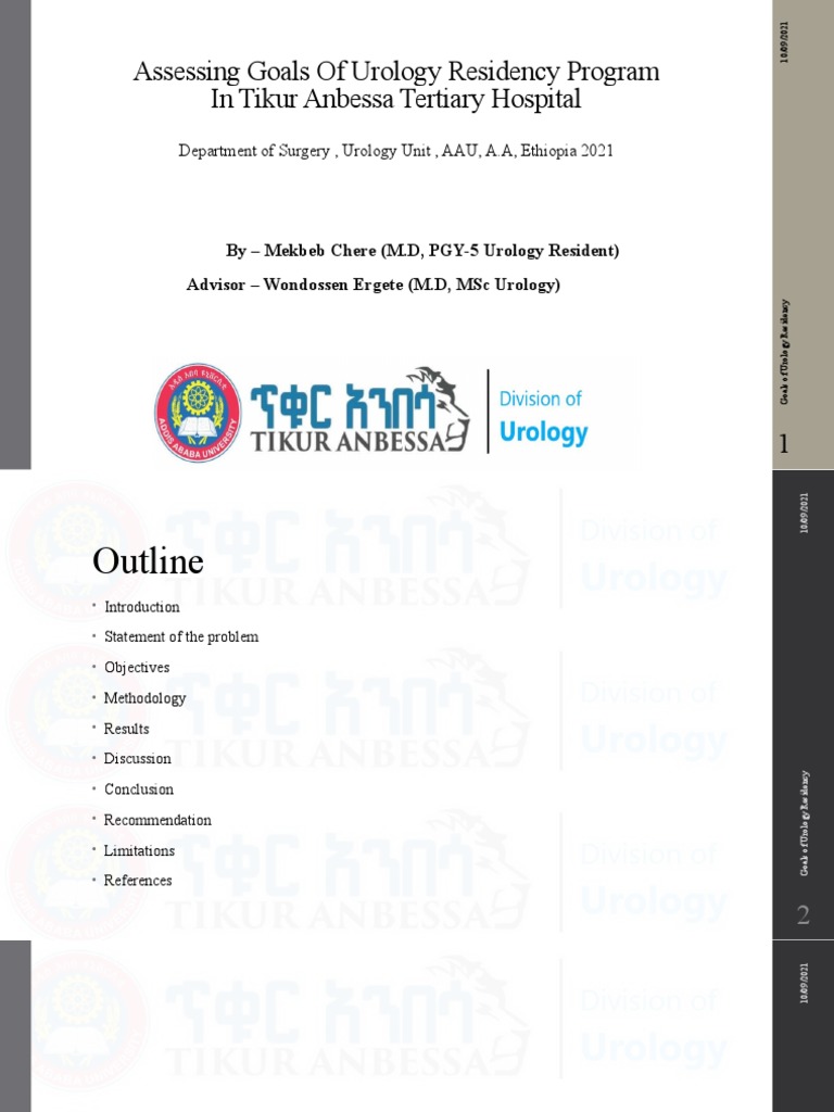 Assessing Goals of Urology Residency Program in TASH, A.A.U, Addis Ababa Ethiopia | PDF ...
