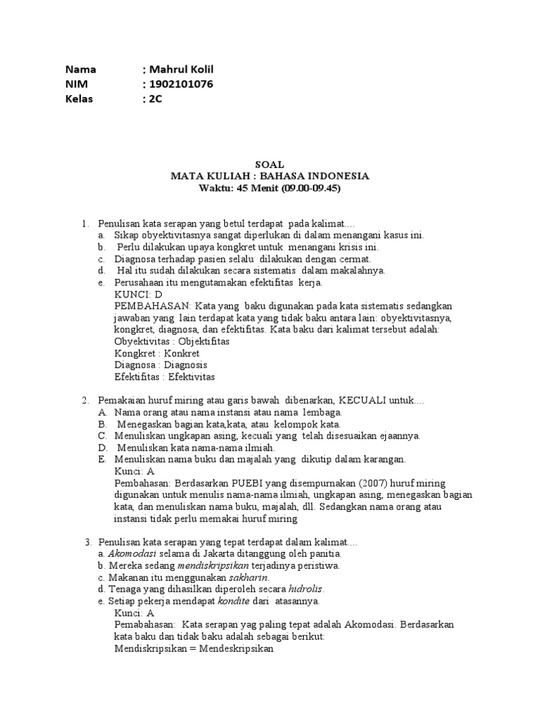 2C - Mahrul Kolil - Penulisan Kata | PDF