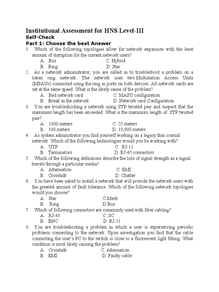 HNS Level-III COC Exam Preparation Guide | PDF | Computer Network | Ip ...