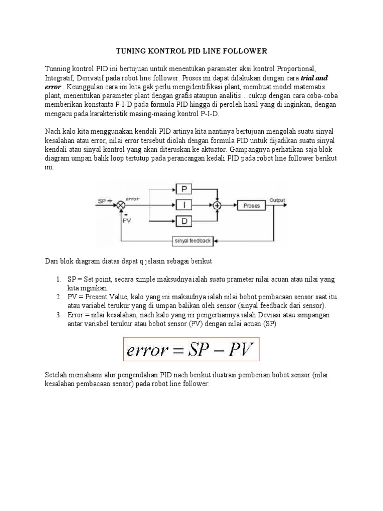 Tuning PID untuk Robot Line Follower | PDF