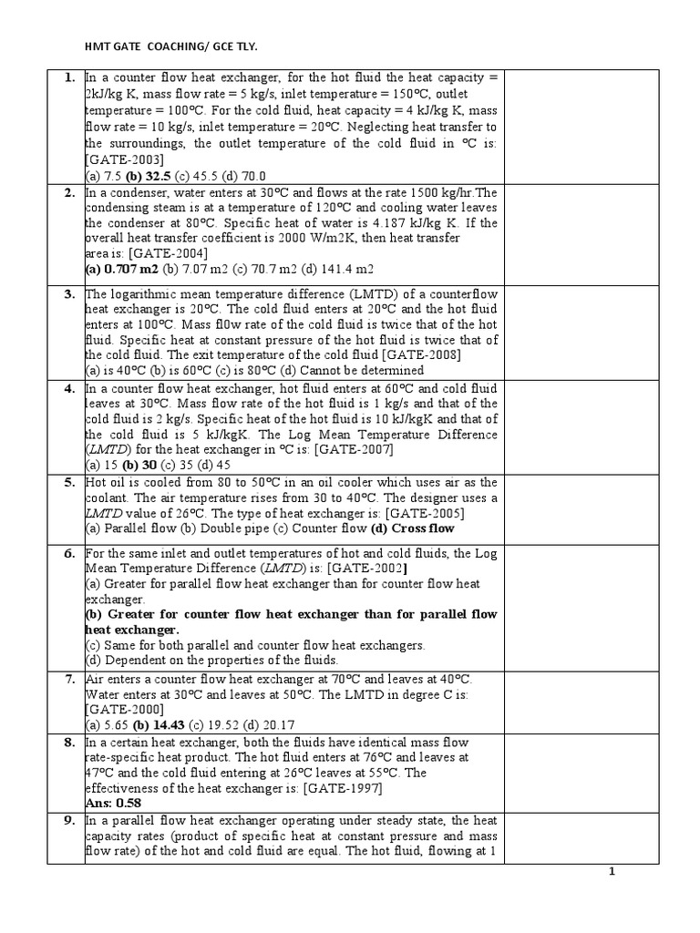 HMT Obj Hand Book III | PDF | Heat Exchanger | Heat Transfer
