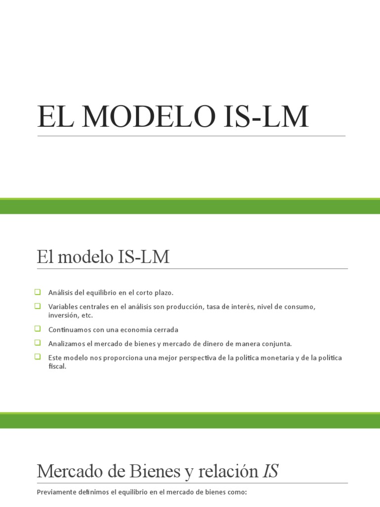 El Modelo IS-LM | PDF | La política fiscal | Economias