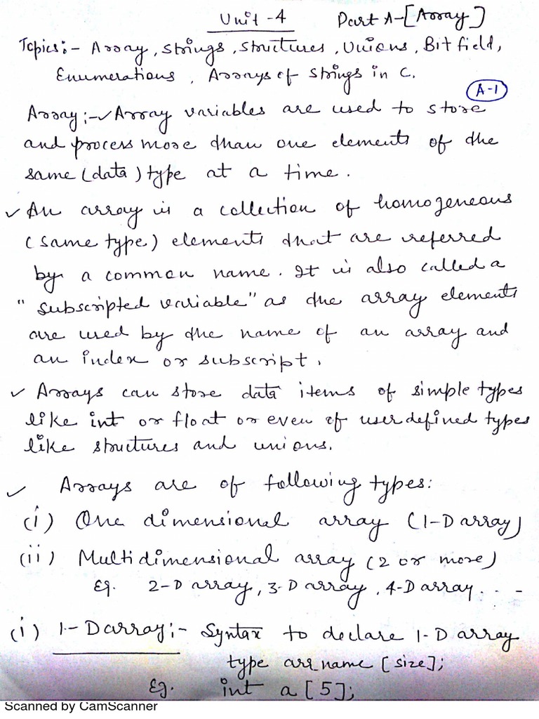 Array Unit 4 | PDF