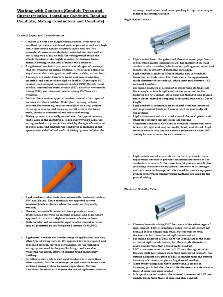 G12 Module Working With Conduits | PDF | Electrical Wiring ...