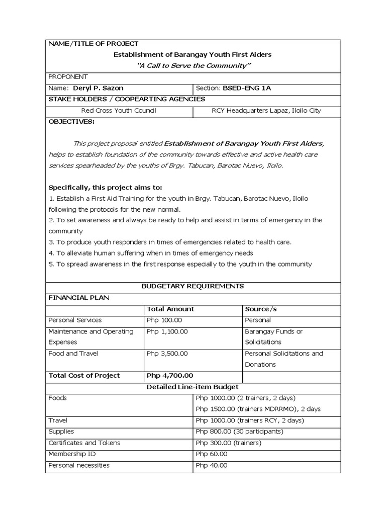 Project Proposal | Download Free PDF | First Aid | Public Sphere