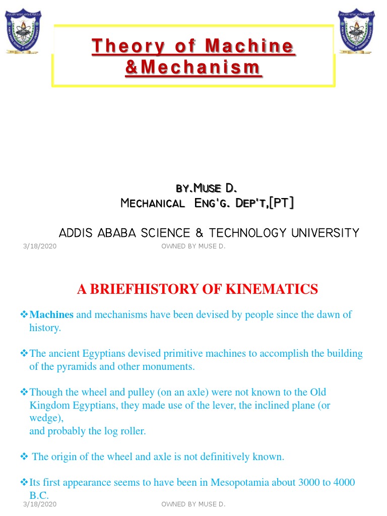 Basic Theory of Machine & Mechanism | PDF | Machines | Kinematics