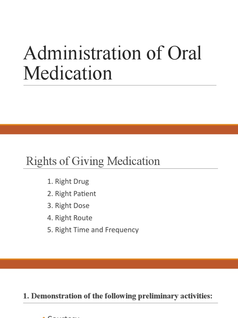 Oral Medication Administration | PDF