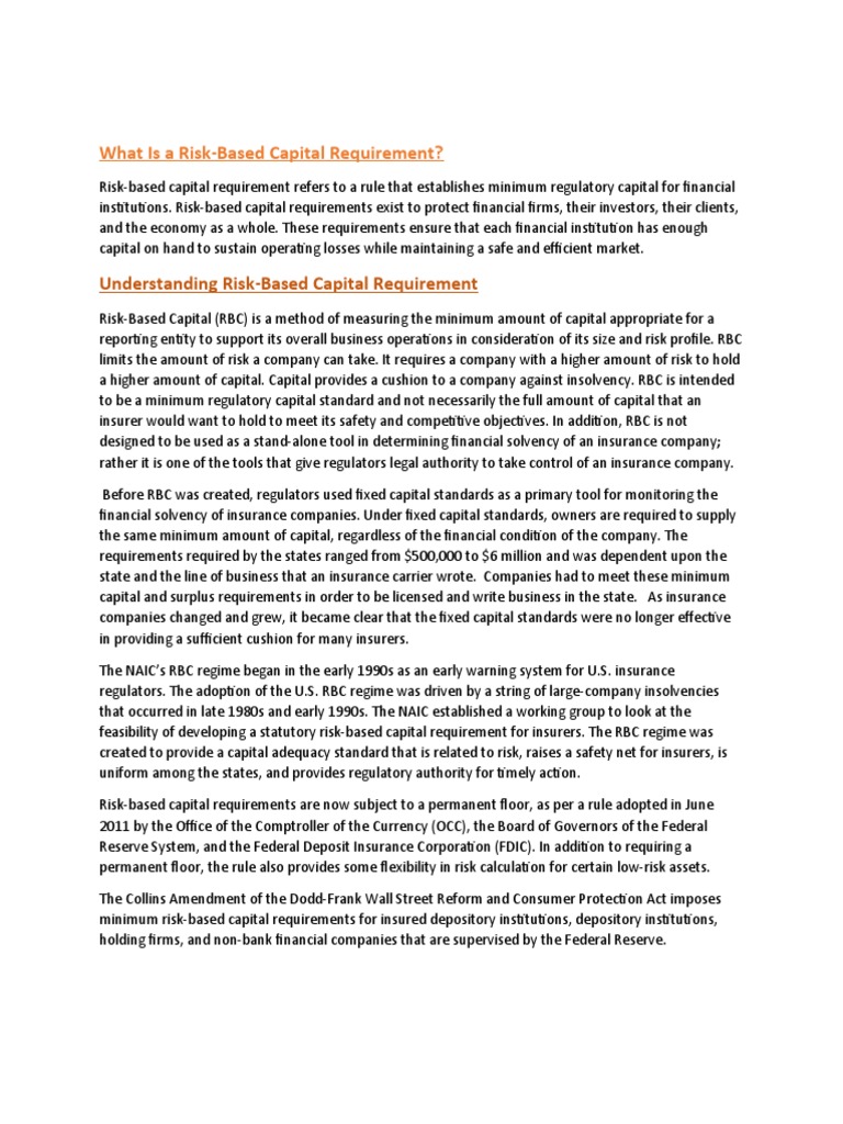 Risk-Based Capital Explained | PDF | Capital Requirement | Operational Risk