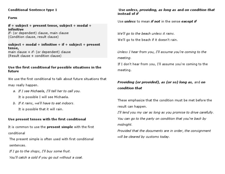 First Conditional Explained | PDF | Human Communication | Languages